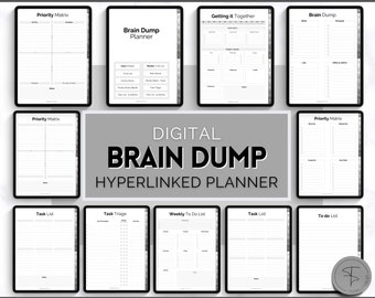 Brain Dump Template, DIGITAL PLANNER, to Do List Printable, ADHD Daily ...
