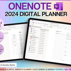 Onenote Template, COLORFUL 2024 Digital Planner, Onenote Planner, Daily ...
