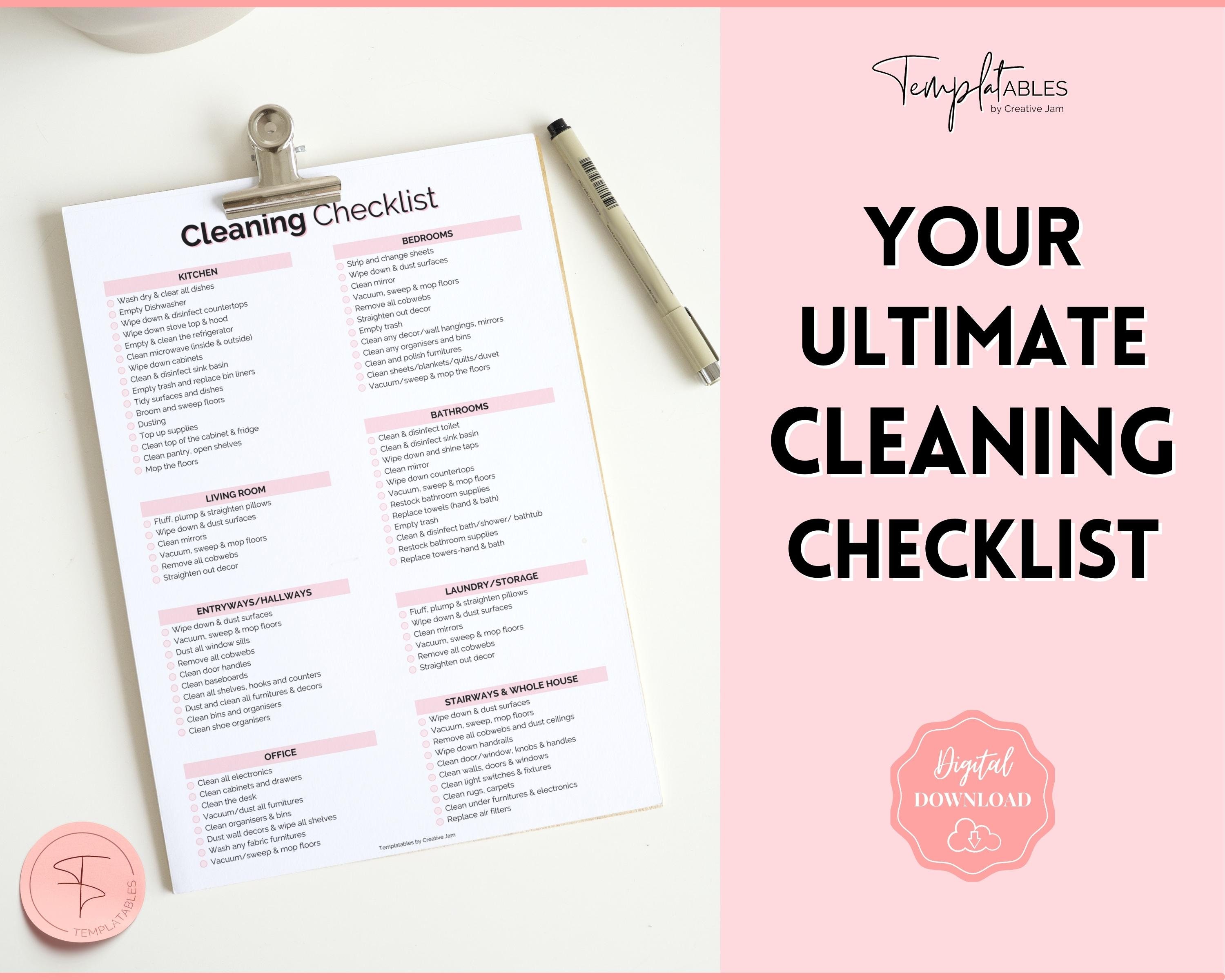 Master Cleaning Checklist Printable Cleaning Planner - Etsy UK