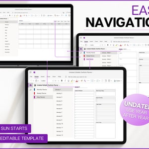 EDITABLE Onenote Planner, UNDATED Digital Planner, Onenote Template ...