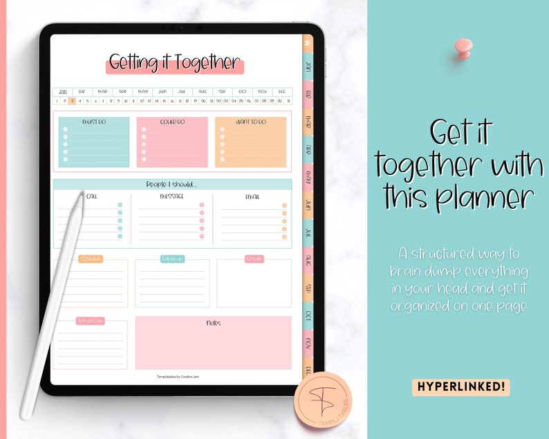 Brain Dump Template, DIGITAL PLANNER, to Do List Printable, ADHD Daily ...