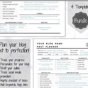 Blog Post Planner Templates! EDITABLE Blogger Bundle! Blog Planner ...