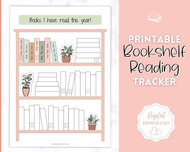 Book Tracker Printable Bookshelf Reading Poster Reading - Etsy