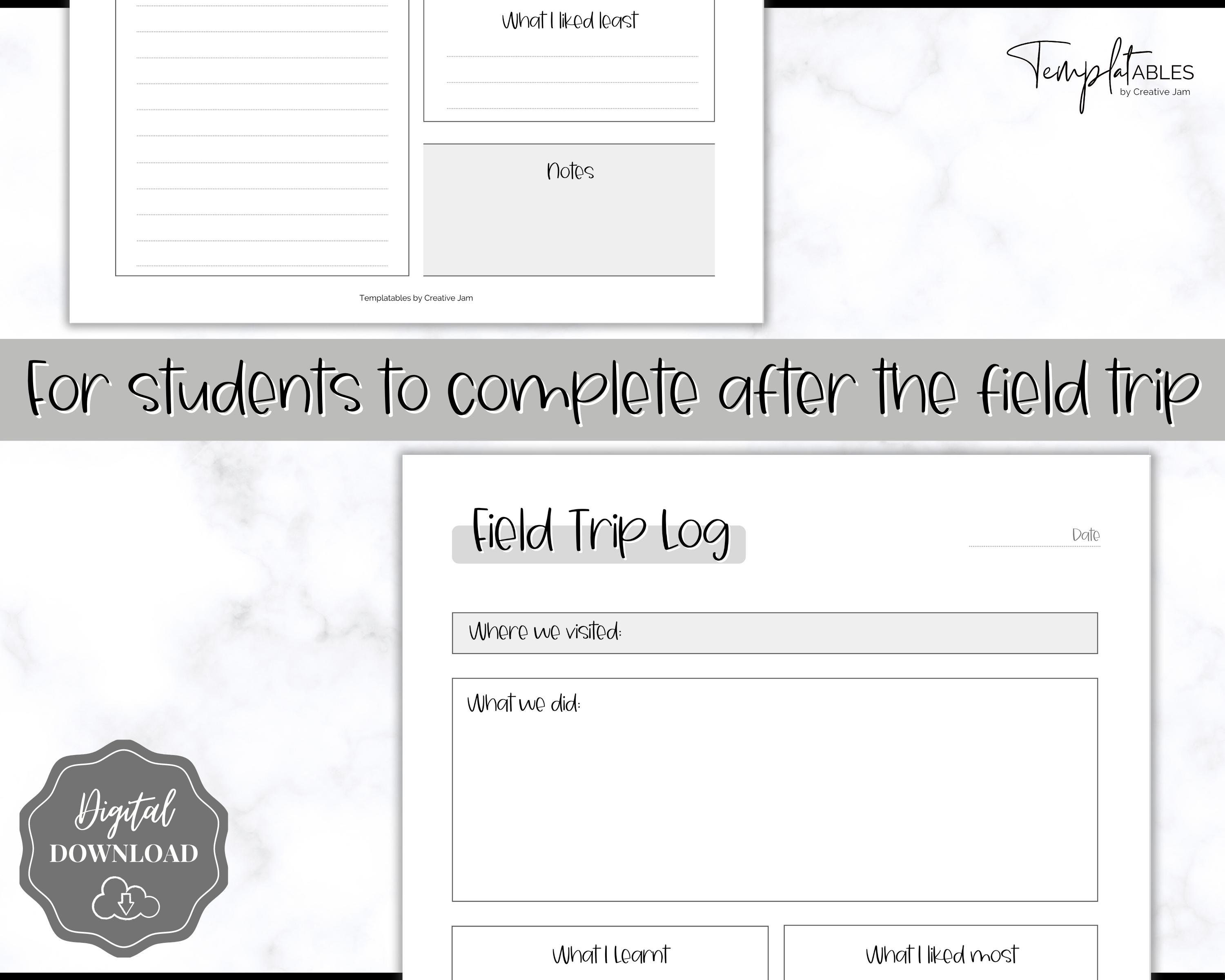 Field Trip Planner BUNDLE Printable Field Trip Log - Etsy