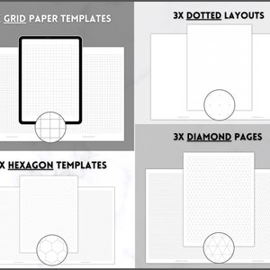 Grid, Line, Dot Paper Printables, Note-taking Templates, Graph Paper ...