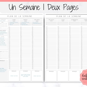 FRENCH Weekly Planner Printable, Français, Hourly Planner, Plan De La ...