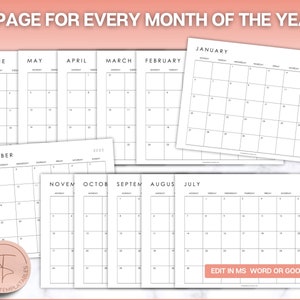 EDITABLE 2024 Monthly Calendar Template | 2024 & 2025 Included ...