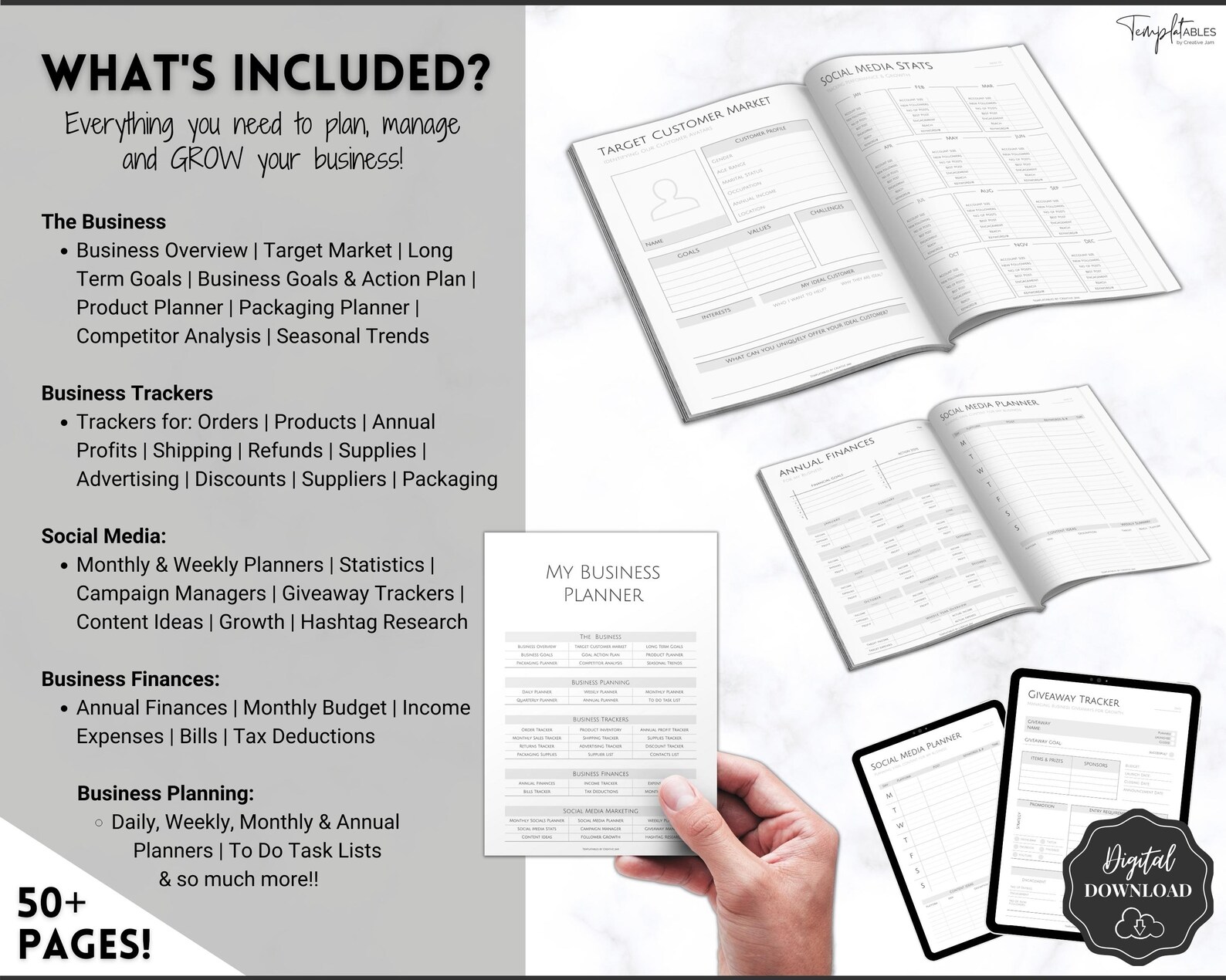 Side Hustle Planner Printable BUNDLE, Small Business Planner, Side ...