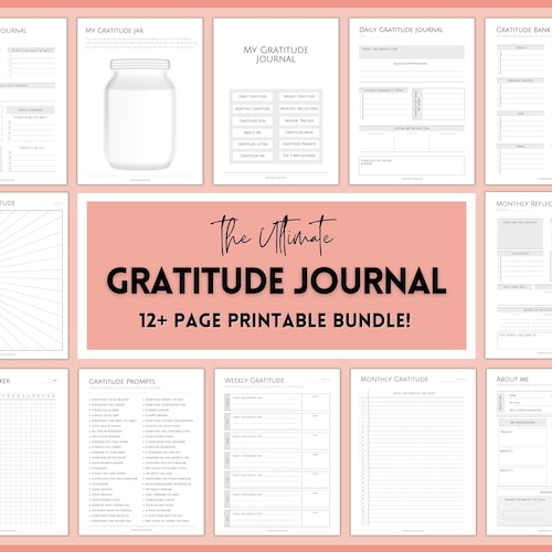 Gratitude Journal Printable BUNDLE Mindfulness Log Gratitude - Etsy UK