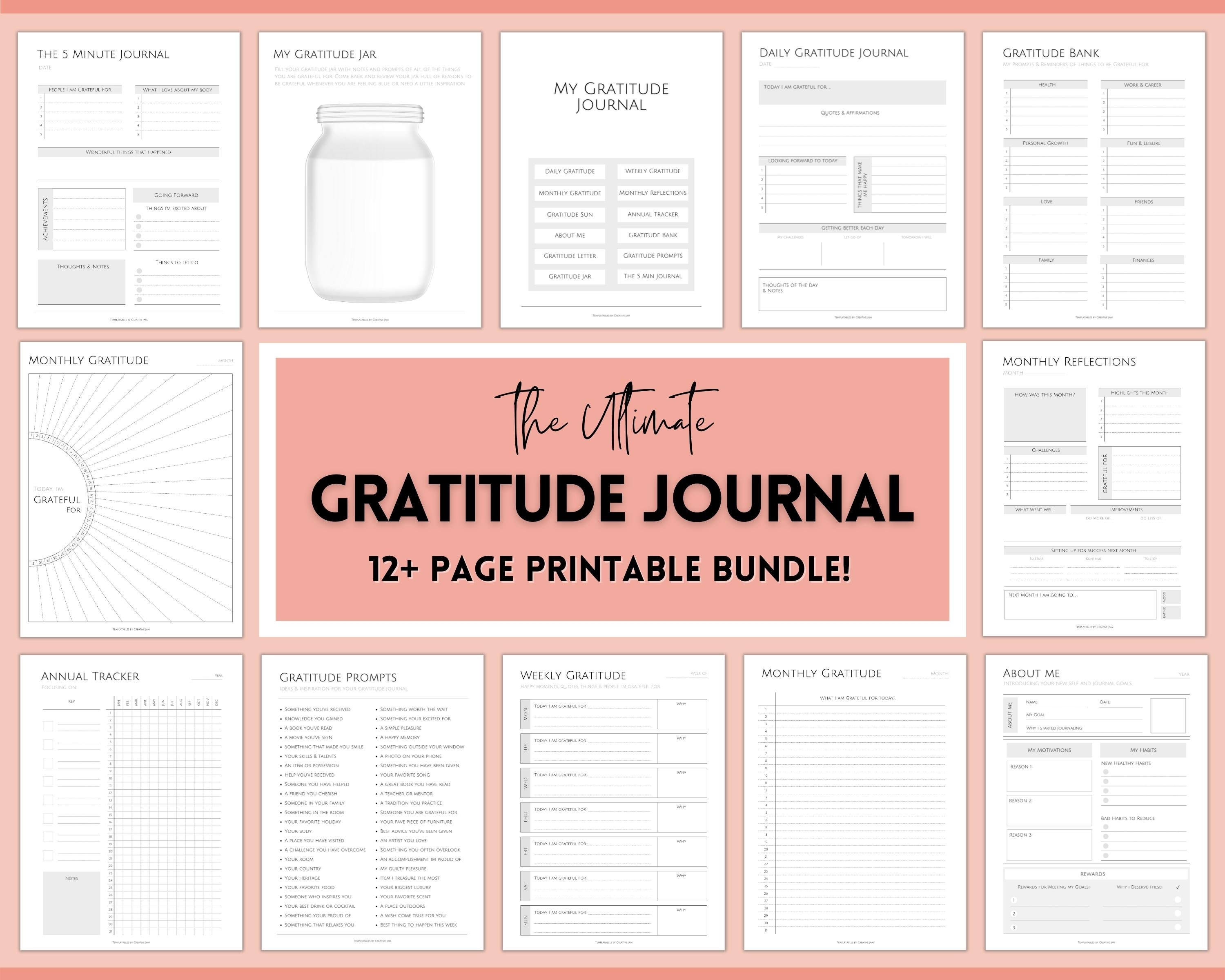 Gratitude Journal Printable BUNDLE Mindfulness Log Gratitude - Etsy UK