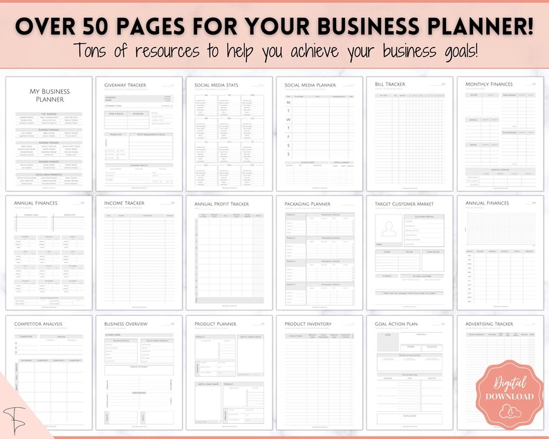 Business Planner Printable BUNDLE Small Business Planner - Etsy