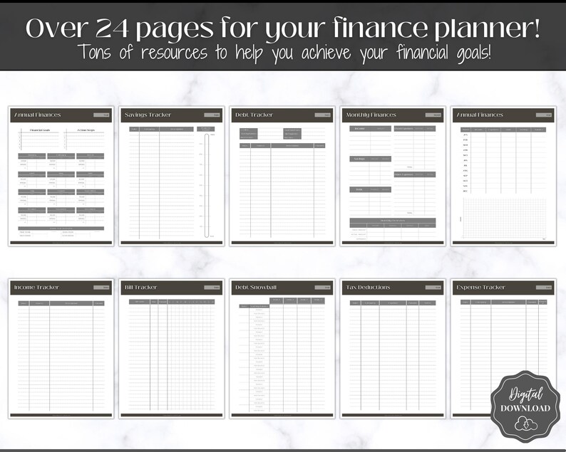 Financial Planner Printable BUNDLE Budget Template Savings | Etsy