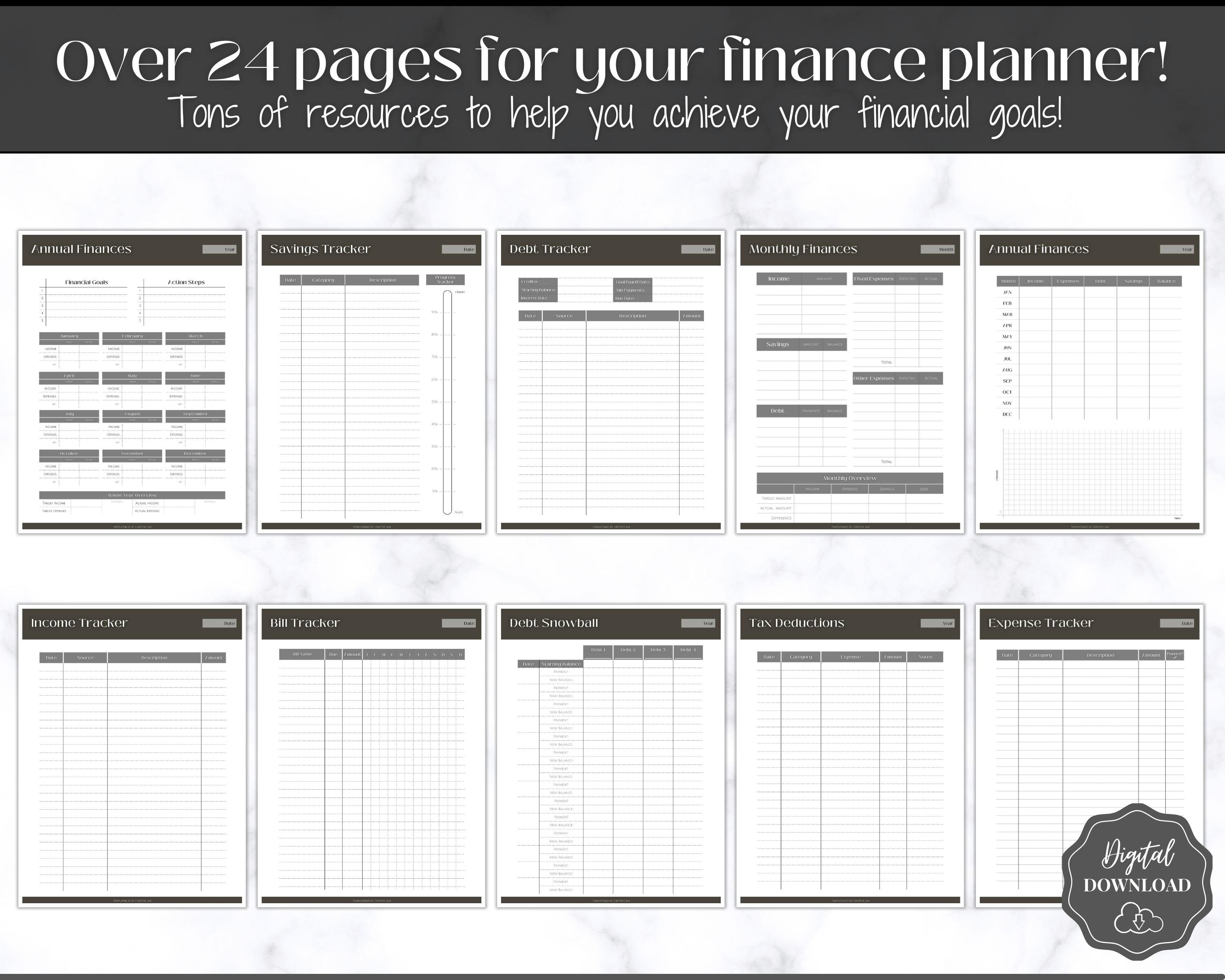 Financial Planner Printable BUNDLE Budget Template Savings | Etsy