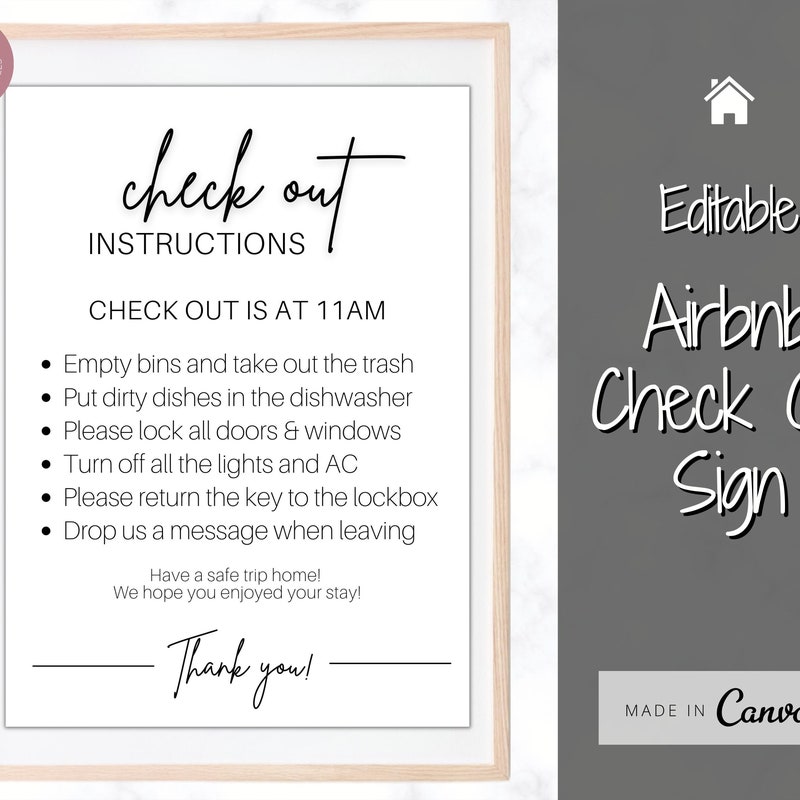 Airbnb Check Check Out - Etsy