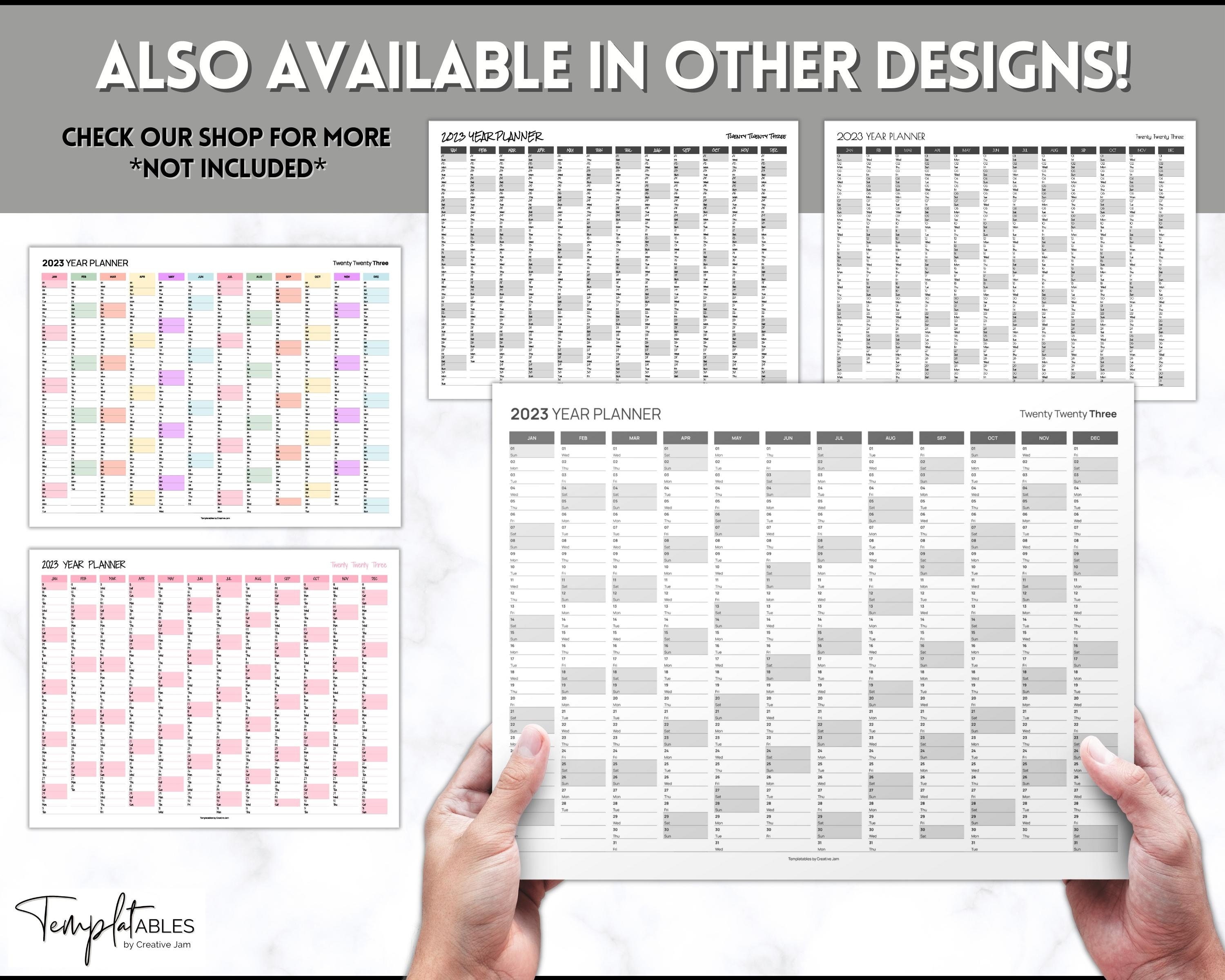 EDITABLE 2023 Wall Calendar Printable Large Yearly Calendar - Etsy Finland