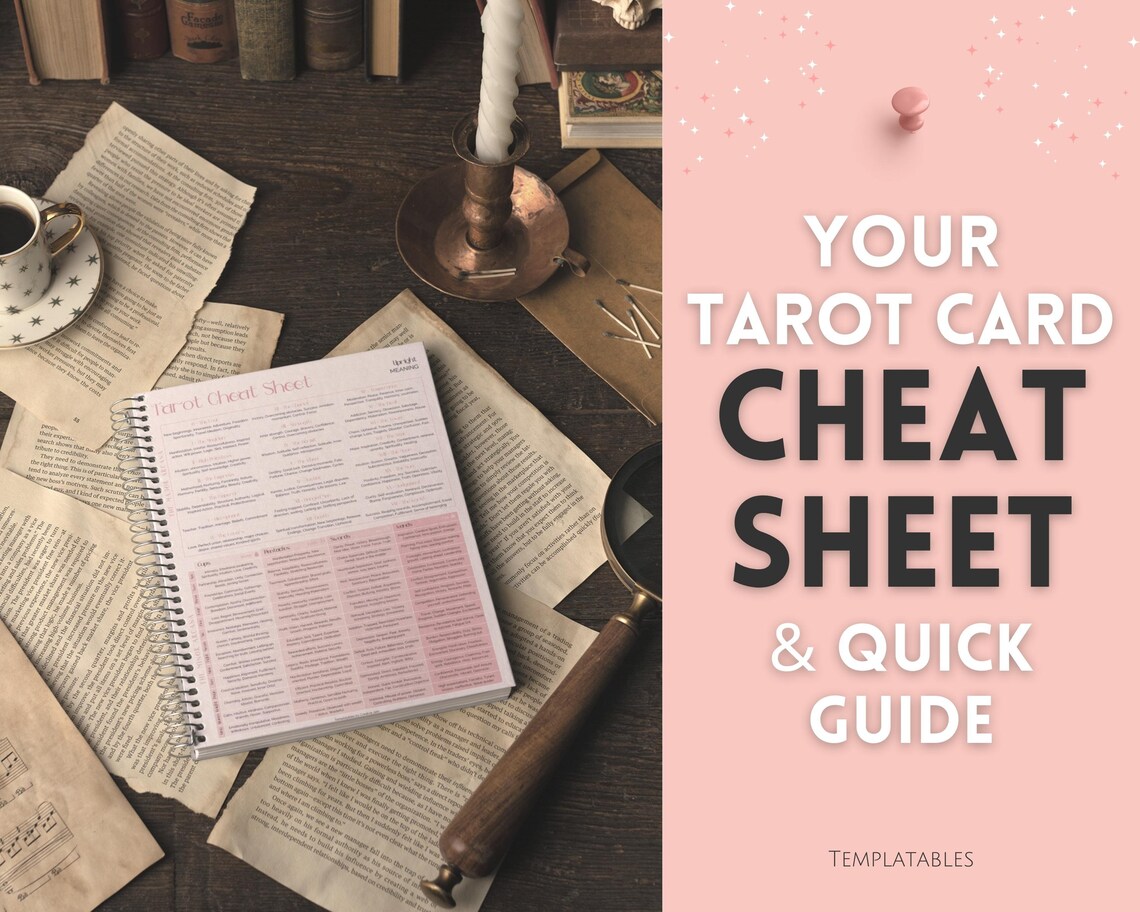 Tarot Cheat Sheet Printable, Upright & Reverse Meanings, Learn Tarot ...