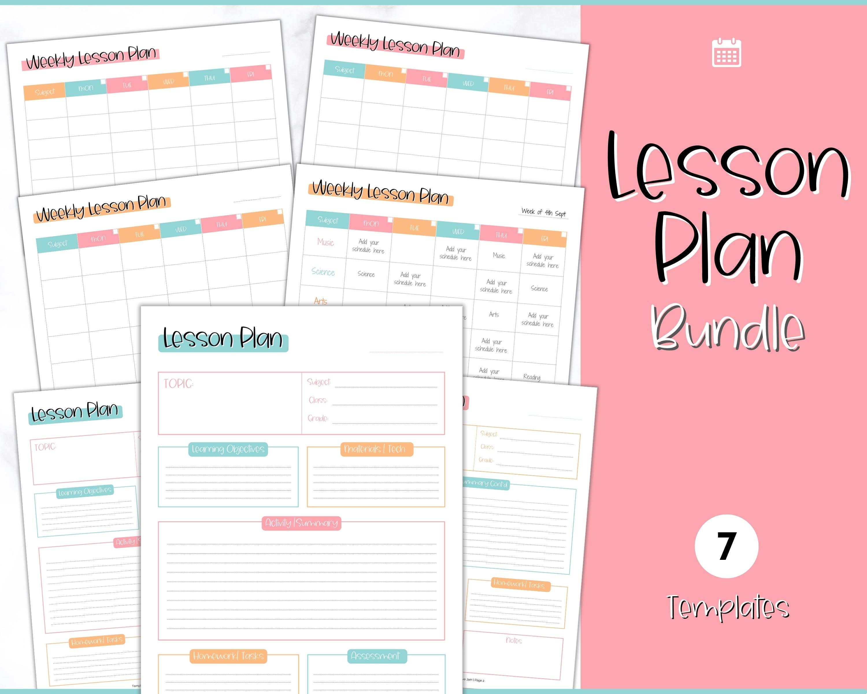 LESSON PLAN TEMPLATE Lesson Plan Planner Printable Academic
