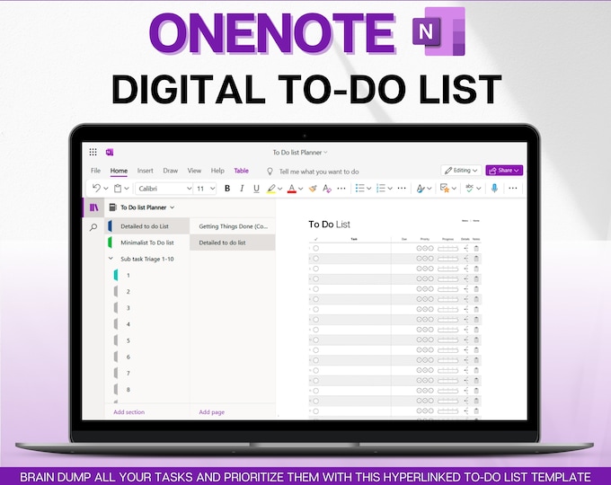 ONENOTE Adhd Planner Onenote Adhd Planner Digital Adhd Planner for Adults Adhd Planner Onenote ...