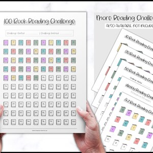 100 Book Challenge Printable, Reading Challenge BUNDLE, 100 Books, Kids ...
