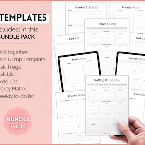Brain Dump Printable BUNDLE, to Do List, ADHD Planner, Daily Template ...