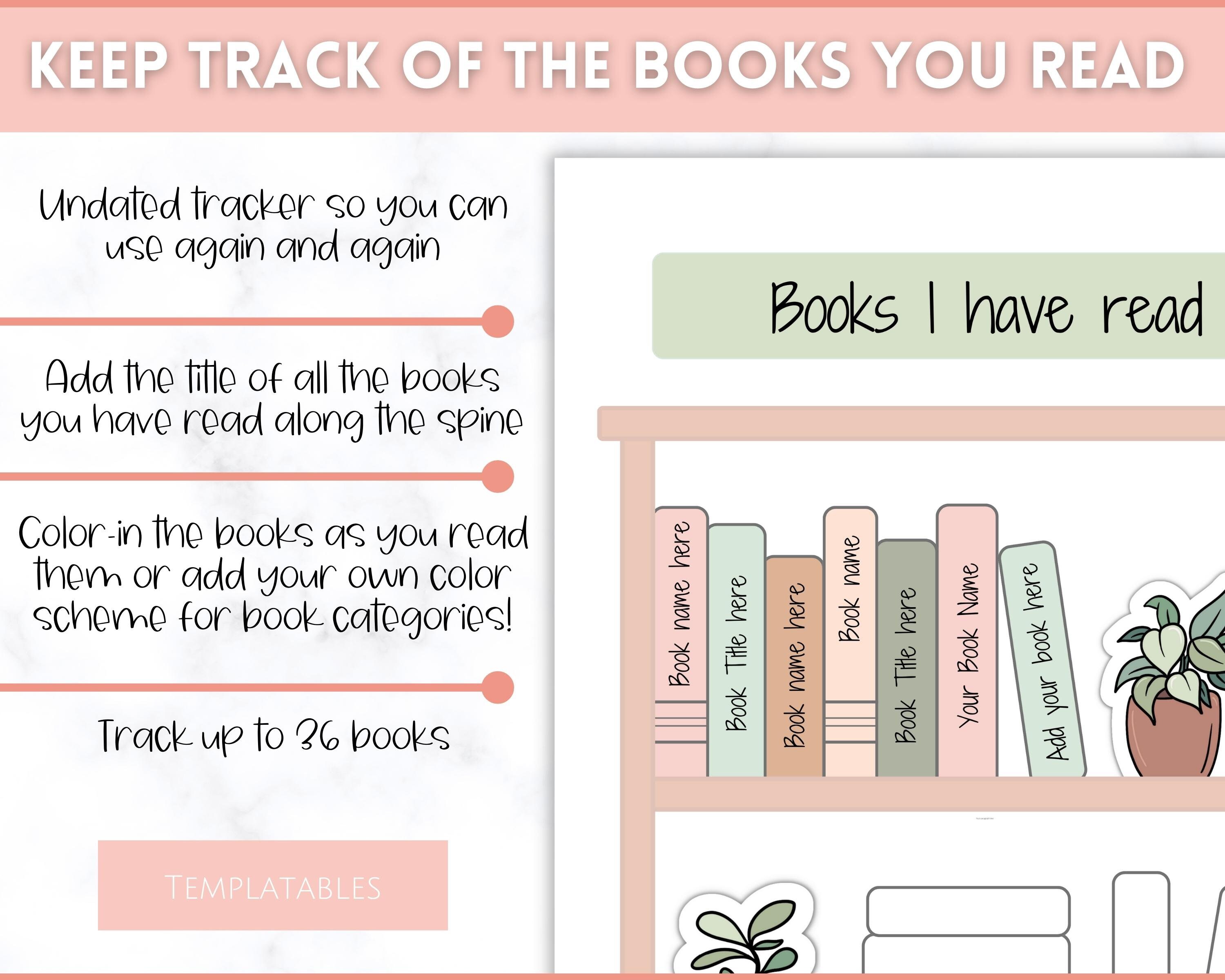 Bookshelf Reading Tracker Printable Reading Poster Book - Etsy UK