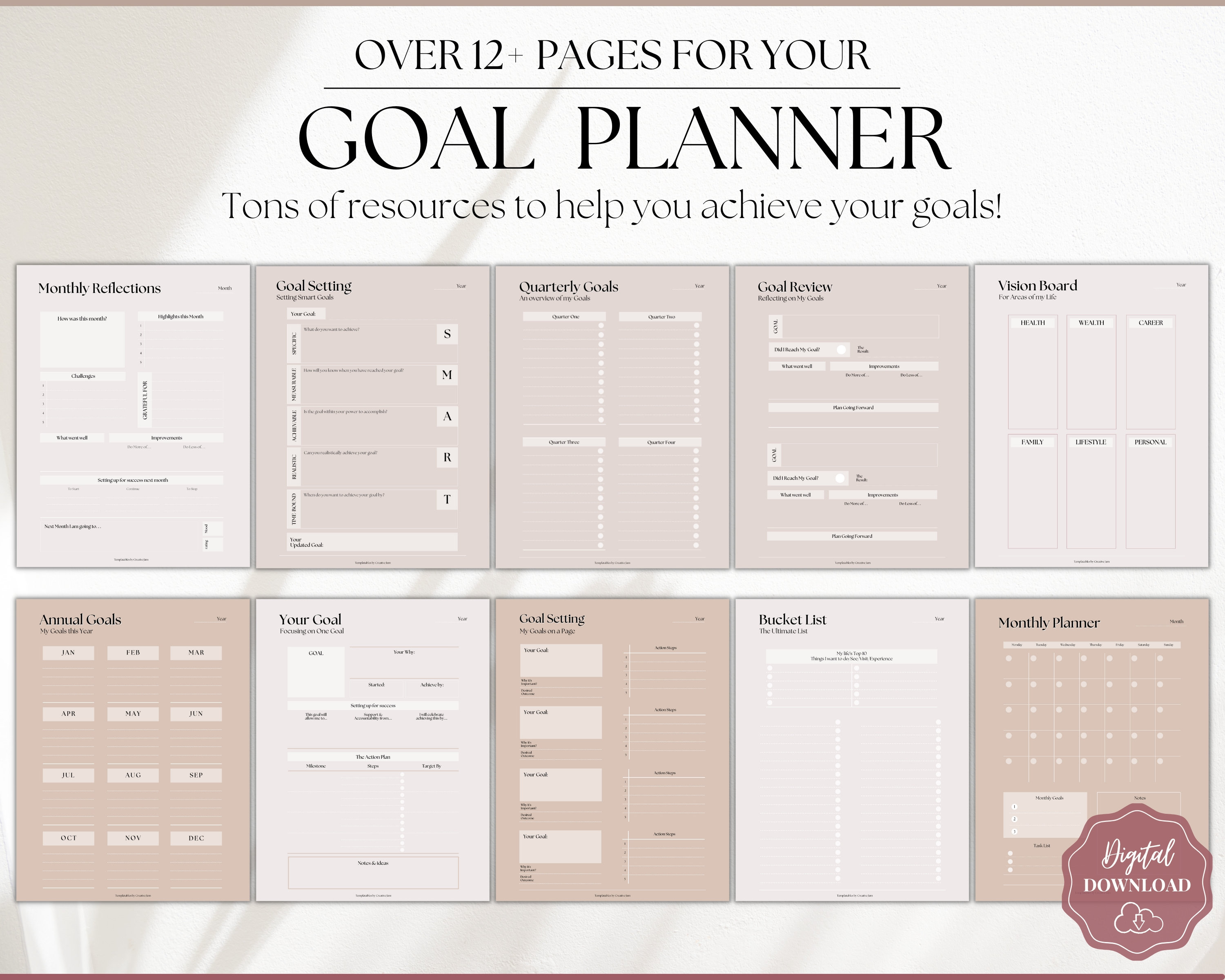 Goal Planner BUNDLE, 2024 Goals Tracker, SMART Goal Setting Kit, New ...