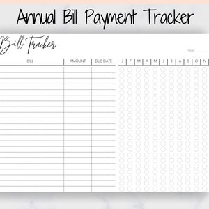 Bill Tracker, Bill Payment Tracker Printable, Bill Organizer, Monthly ...