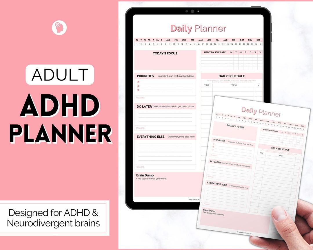 ADHD Daily Planner for Adults Neurodivergent Brain Dump - Etsy