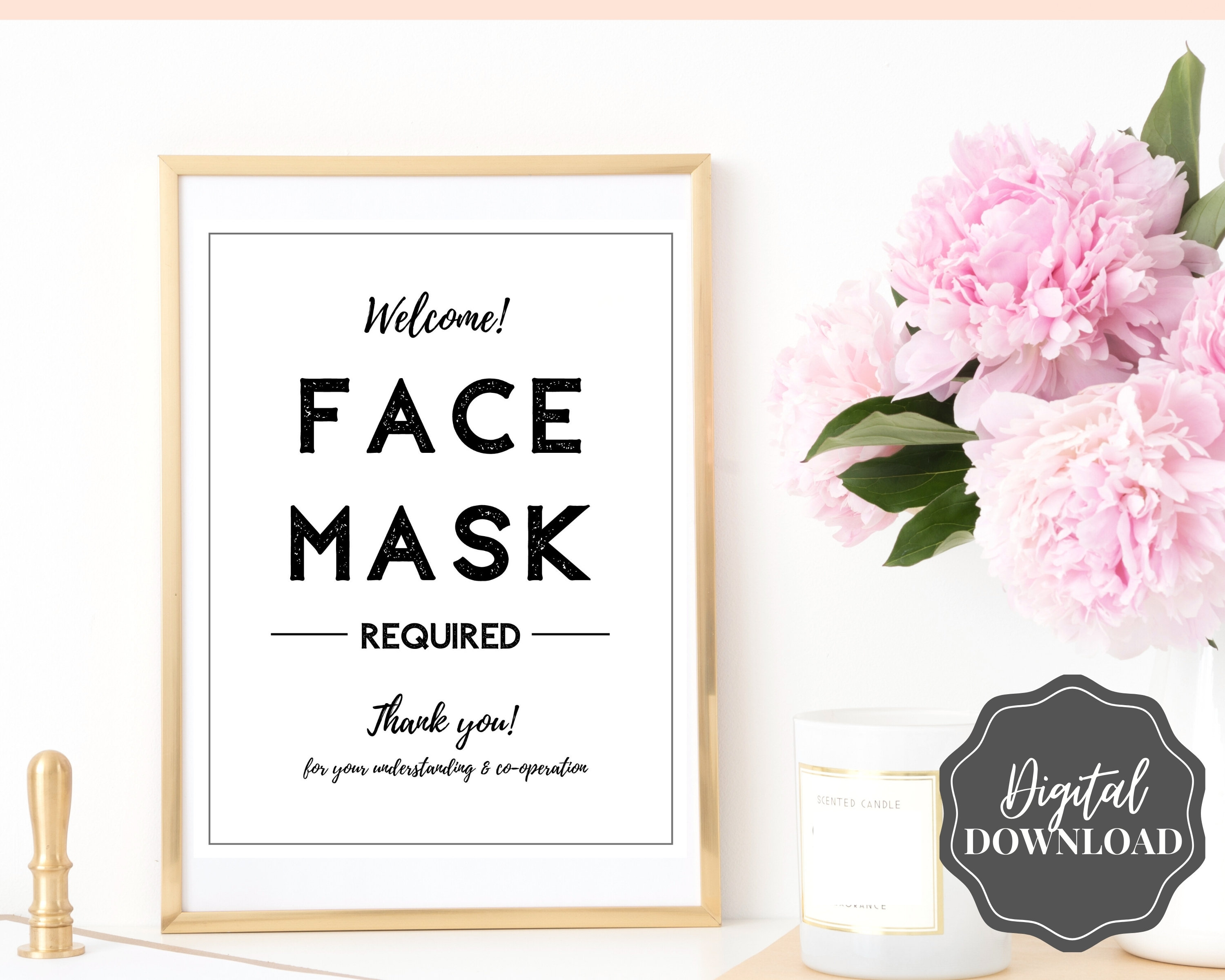 Face Mask Sign Face Masks Required Please wear a Face Mask | Etsy