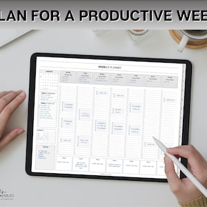 Digital WEEKLY Hourly Planner, 2024 Digital Planner, iPad Planner ...