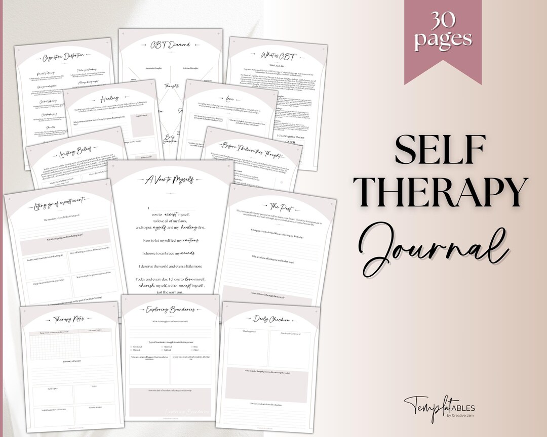 Printable Self Therapy Journal, 30+ Page Self-therapy Workbook, Based ...