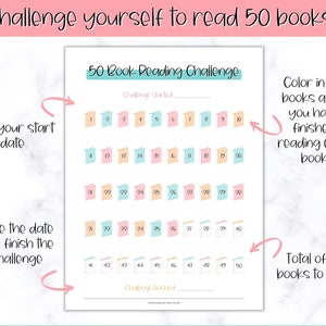 50 Book Challenge Printable, Reading Challenge BUNDLE, 50 Books, Kids ...