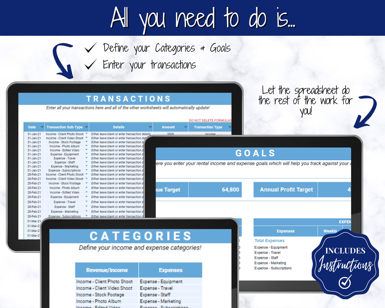 Photography Tracker Business Spreadsheet Google Sheets - Etsy
