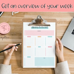 Printable Weekly Schedule, Weekly Planner, to Do List Printable ...