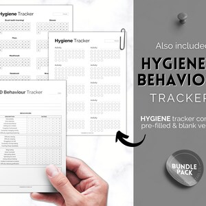 ADHD Symptom Tracker, Behavior & Hygiene Tracker BUNDLE Monthly ...