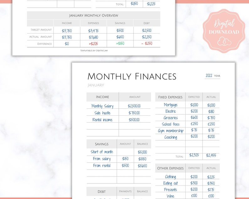 Finance Planner BUNDLE Budget Planner Templates Financial - Etsy