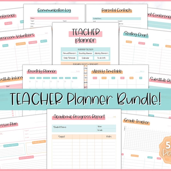 Teacher Planner Printable - Etsy