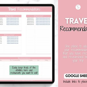 EDITABLE Travel Planner, Travel Budget, Google Sheets Spreadsheet, Trip ...