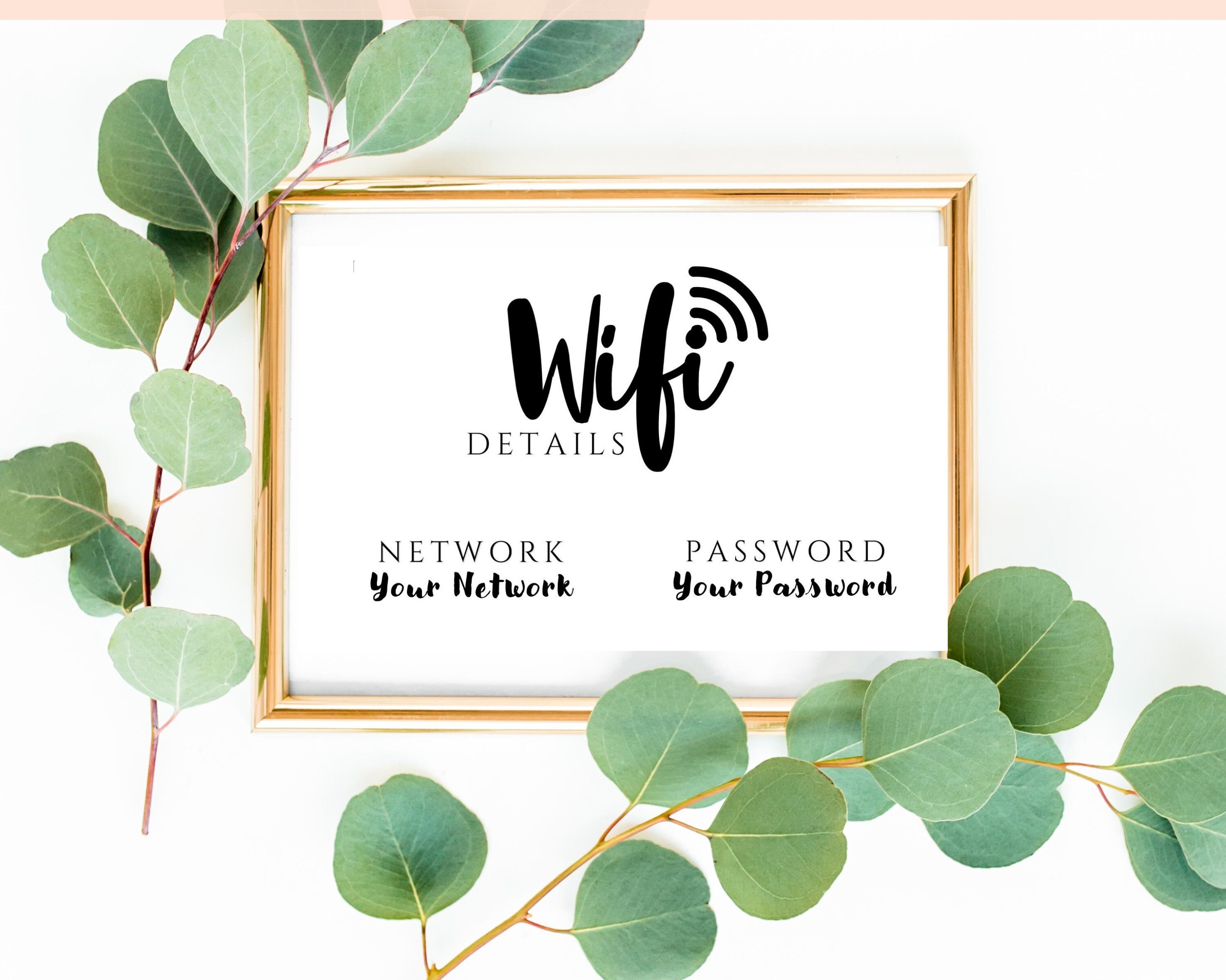 Wifi Password Sign, Editable Wifi Sign Printable Template, Be Our Guest ...