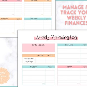 Weekly Spending Tracker, Printable Spending Log, Weekly Budget Planner ...