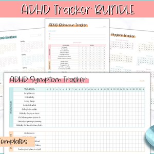 Printable ADHD Trackers for Adults Monthly Symptom Tracker, Behavior ...