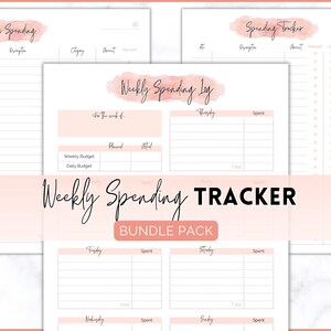 Weekly Spending Tracker, Printable Spending Log, Weekly Budget Planner ...