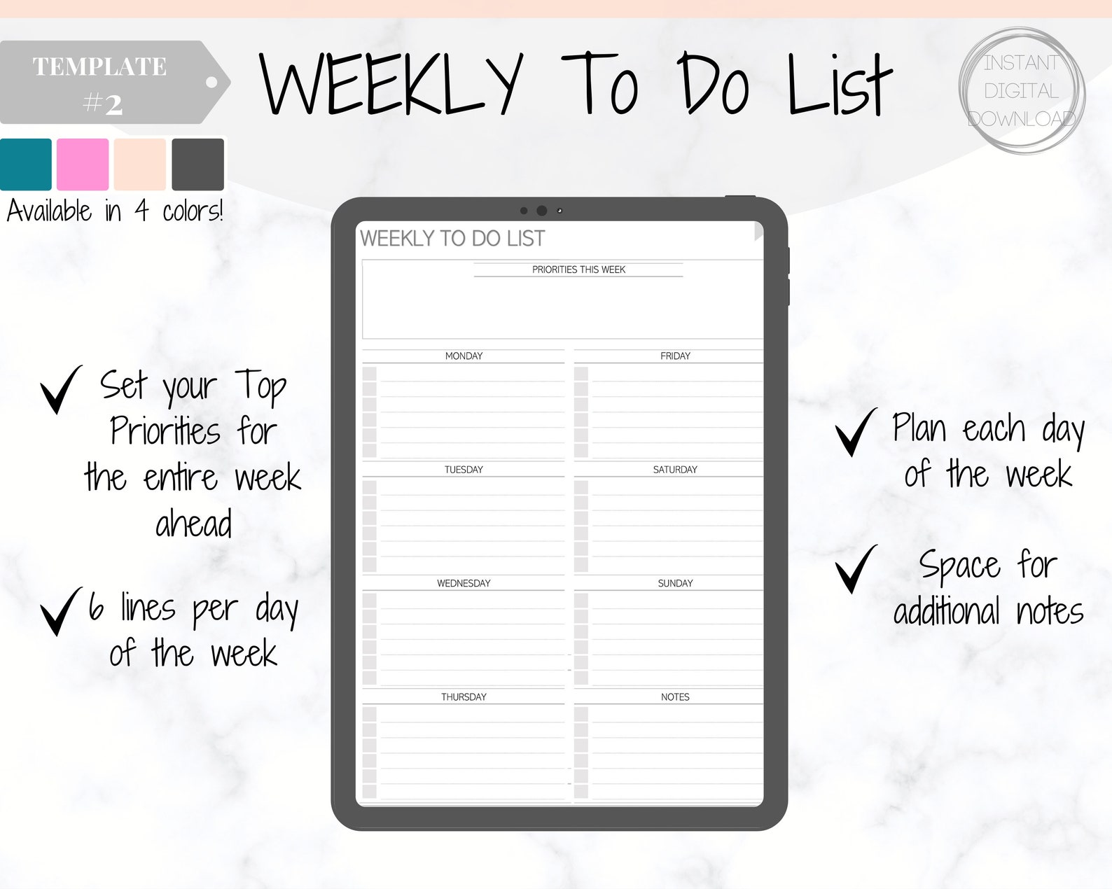 To Do List EDITABLE, Productivity Planner Checklist. Printable With ...