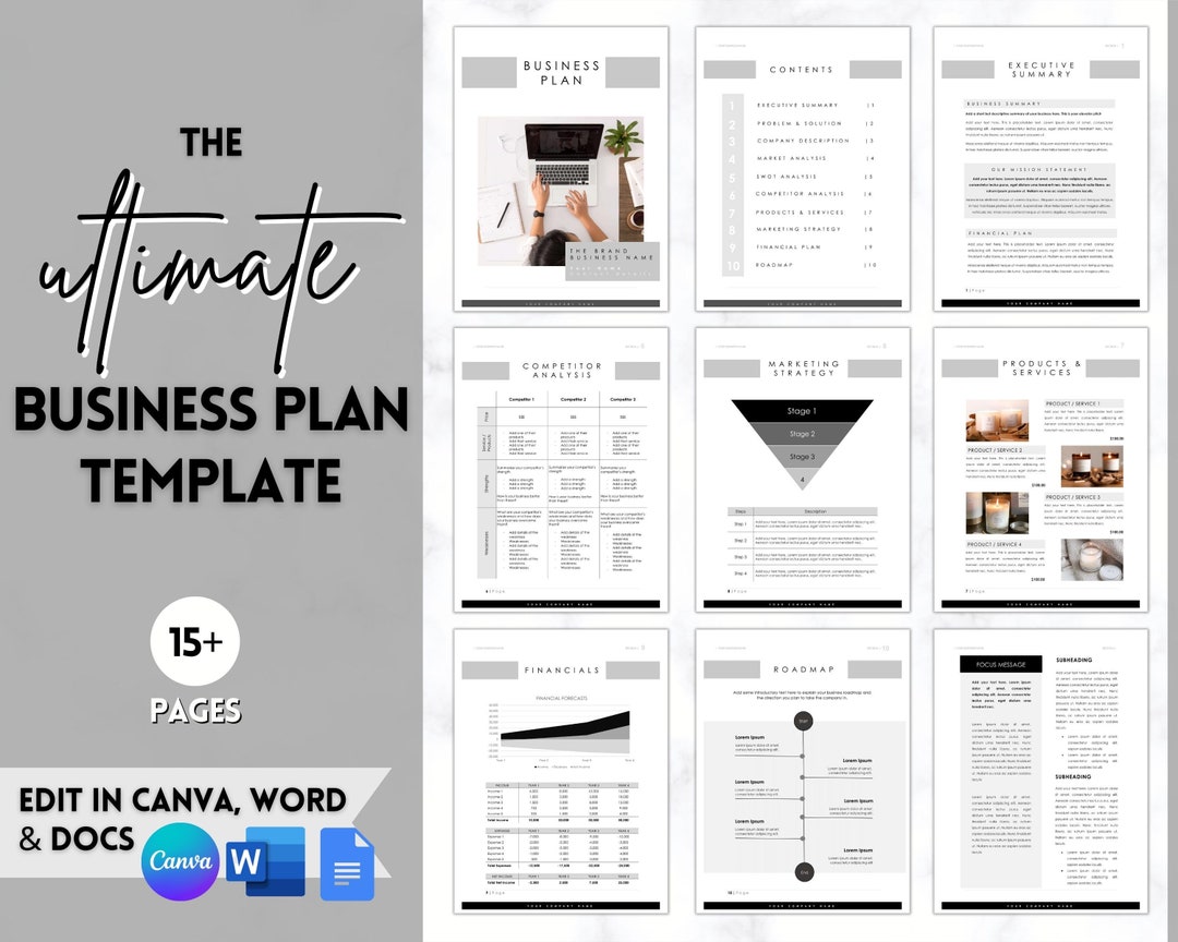 Business Plan Template, Small Business Planner Proposal, Start up ...