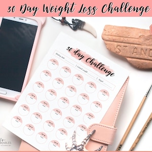 30 Day Weight Loss Tracker, 30 Day Challenge, Weightloss Journal ...