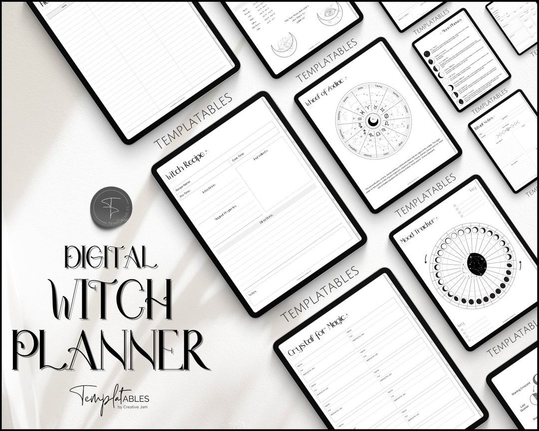 Witchy Planner, 2024 Digital Witch Planner, Witch Journal, Moon ...