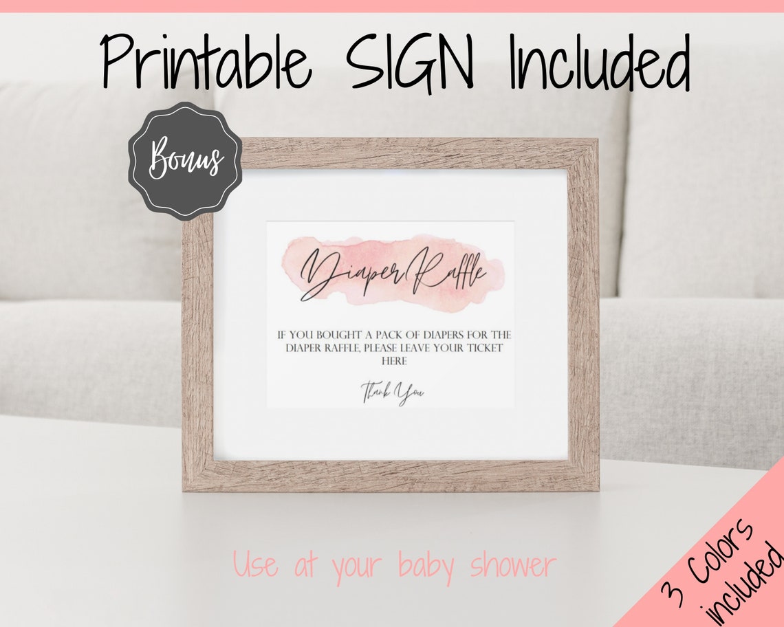 Diaper Raffle Sign Diaper Raffle Ticket Diaper Raffle Card - Etsy