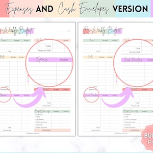 EDITABLE Biweekly Budget Planner, Bi-weekly Template, PDF Printable ...