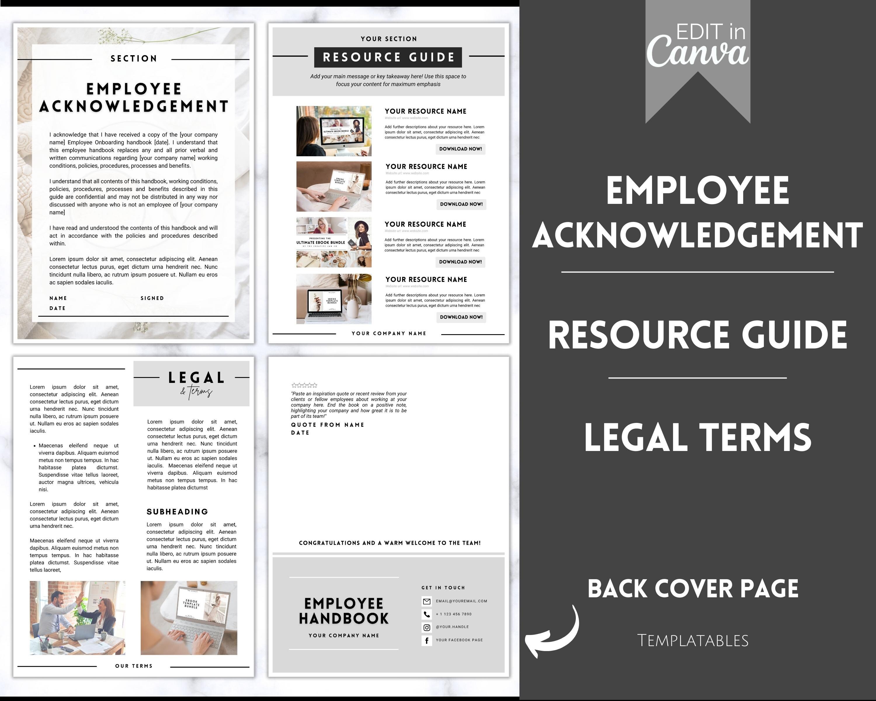 Employee Onboarding Template, New Hire Handbook, Welcome Packet, New ...
