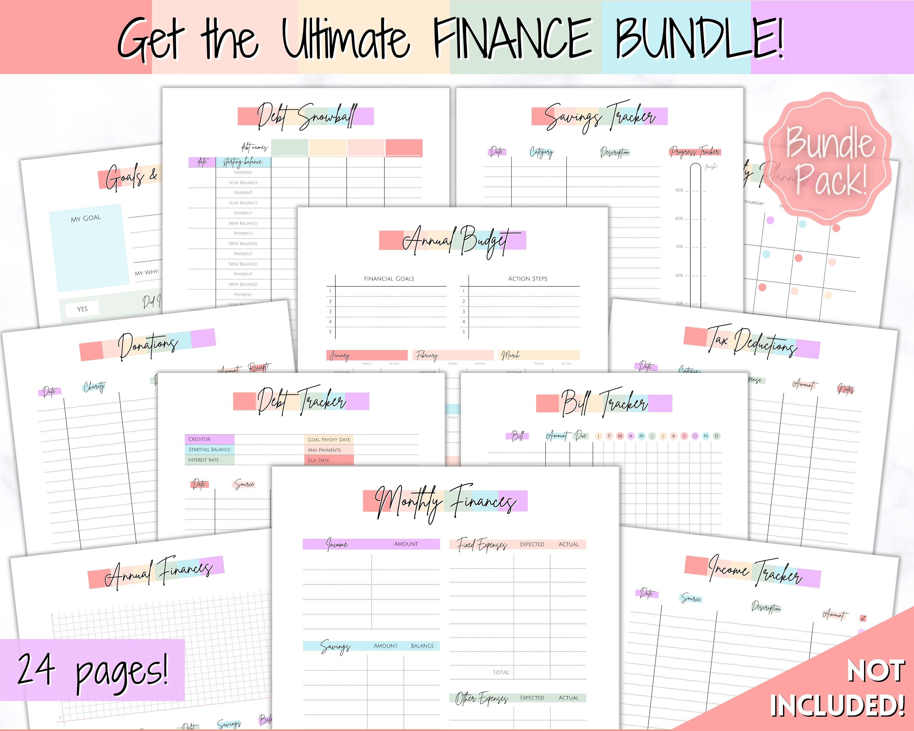 Bill Tracker BUNDLE Expense Tracker Spending Tracker Budget | Etsy